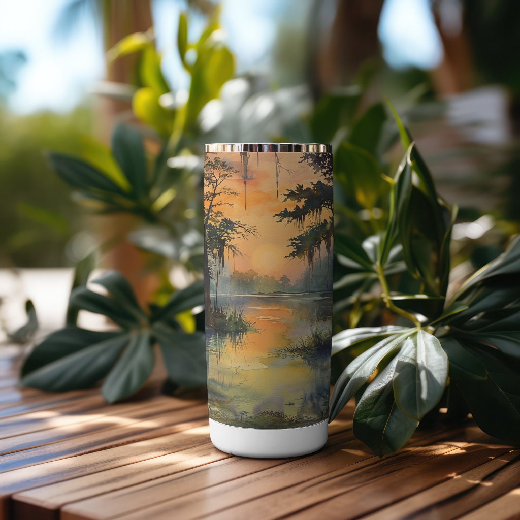 Watercolor Bayou Landscapes Digital Paper | Southern Louisiana, Cypress ...