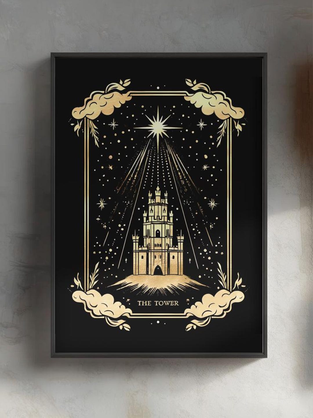 The Tower Tarot Card Poster Print – Mystical Illustration Print ...