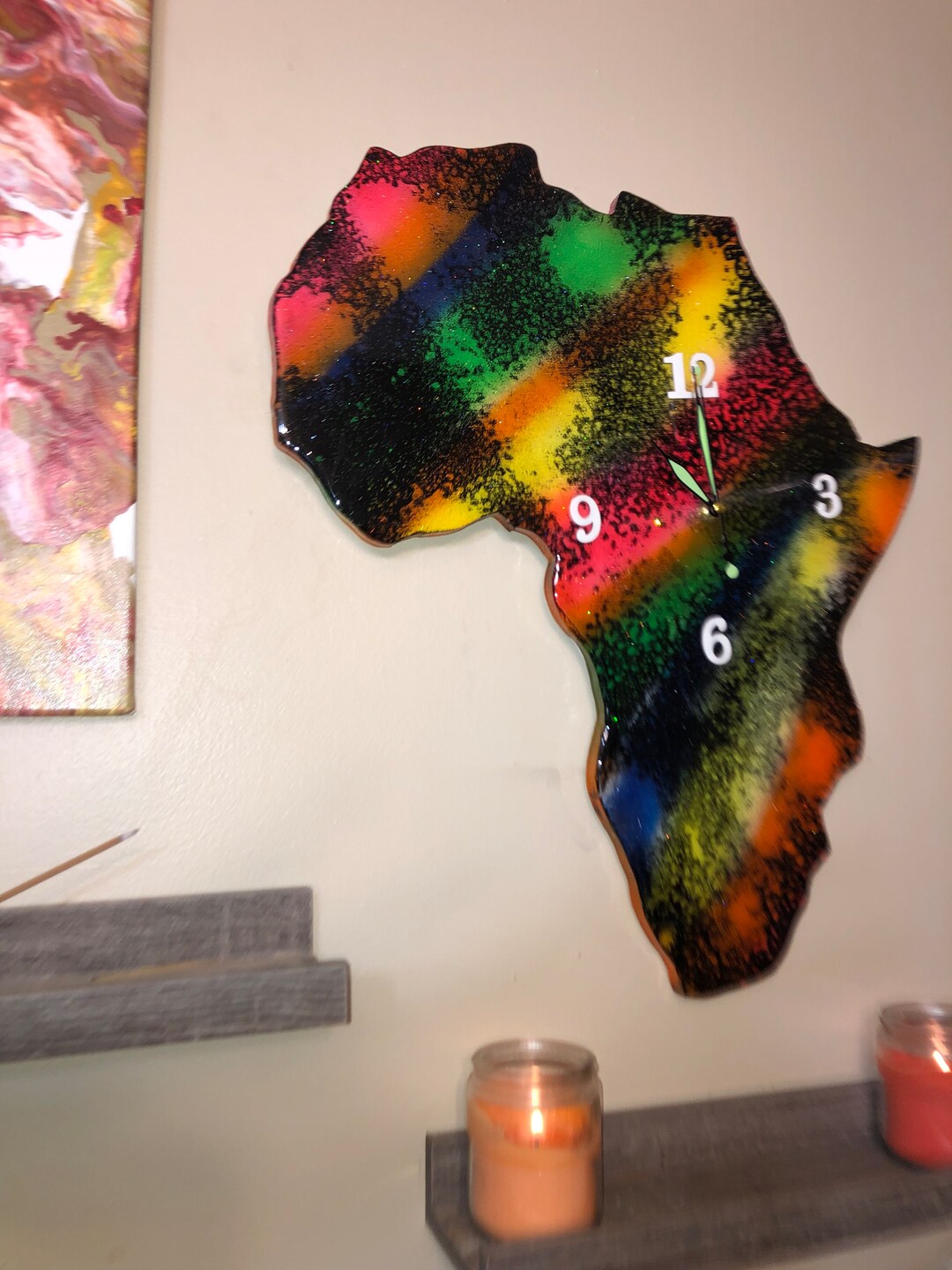 Africa Clock, W/led Light - Etsy