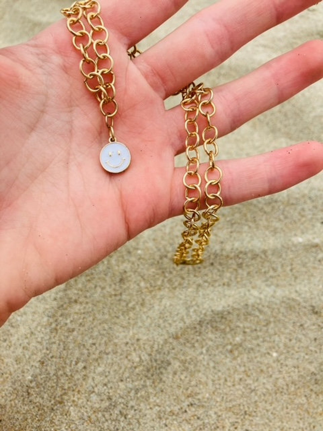 MYSTERY Smiley Face GOLD CHAIN Necklace - Etsy