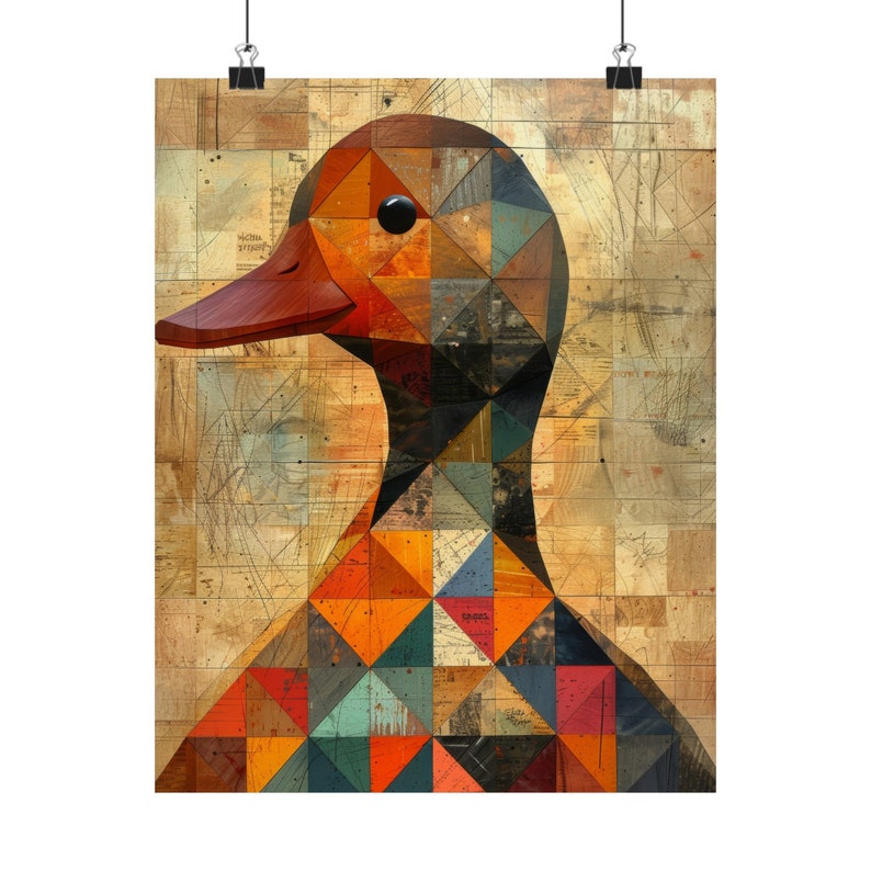 Abstract Duck Wall Art in Matsumoto Hoji Style Livingroom Art Wall Art ...