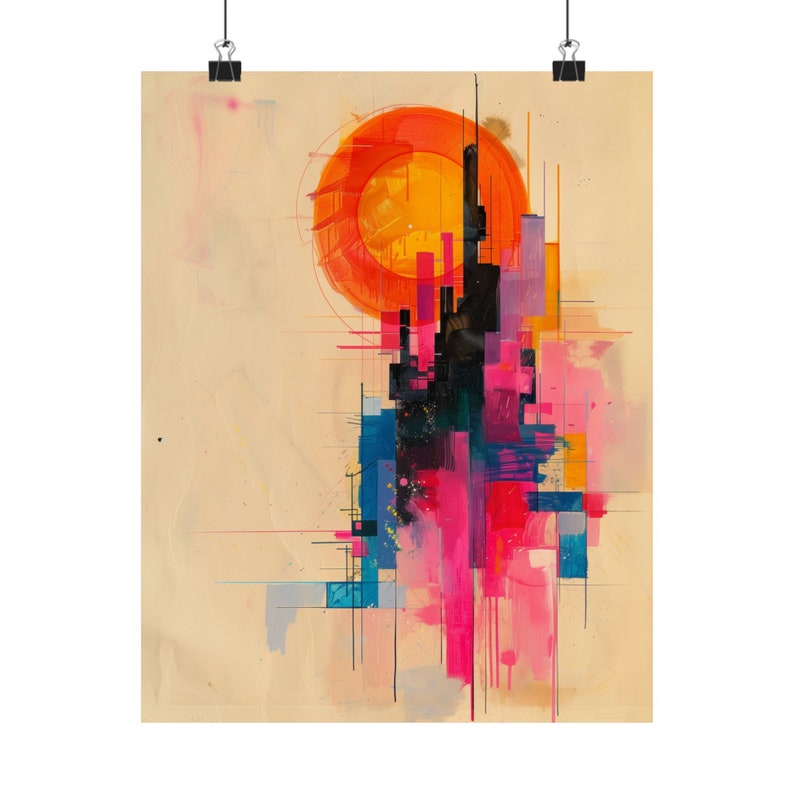 Abstract Colorful Matte Vertical Posters Vertical Poster Brush Stroke ...
