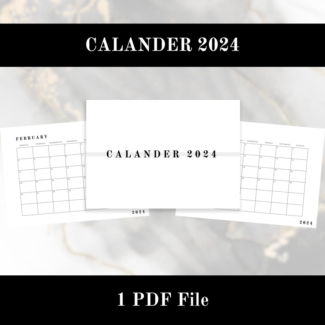 Calander 2024 Printable//instant Download - Etsy