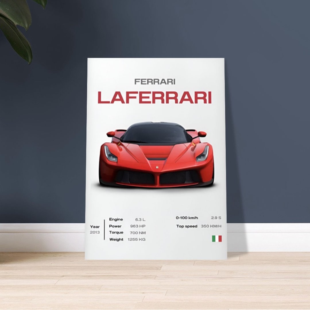 Ferrari La Ferrari Car Poster Print Specifications A2 A3 - Etsy