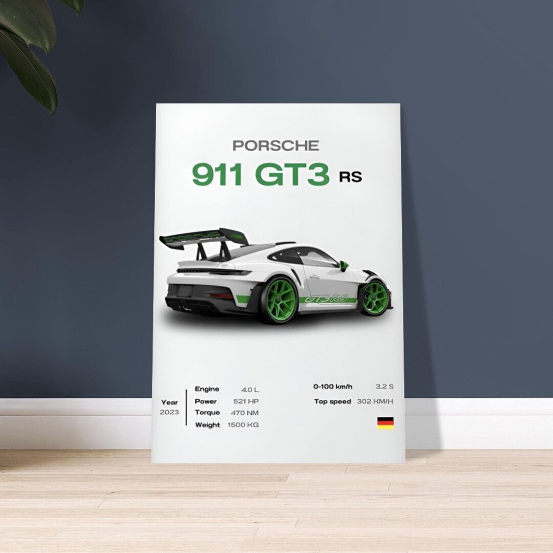Porsche 992 GT3 RS Car Poster Print Specifications A2 A3 - Etsy