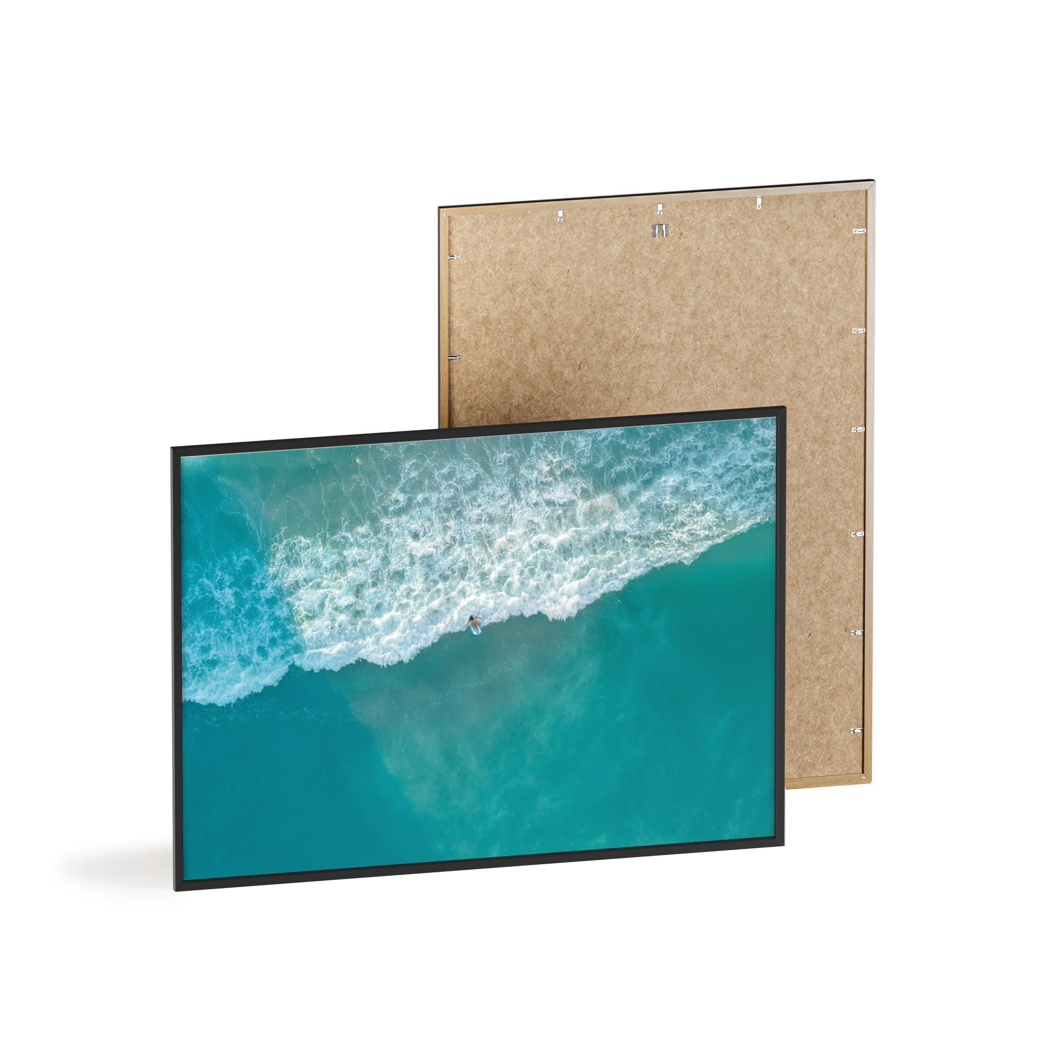 Coastal Serenity Poster With Wooden Frame | Beach Wall Art Print, Ocean ...