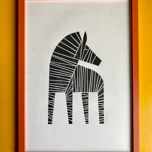 Zebra Linoprint Original Handmade Unique Art - Etsy