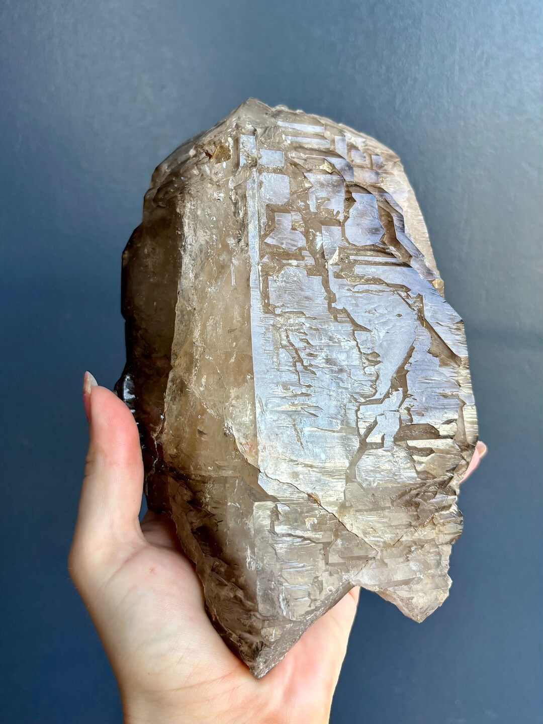 Large Smokey Elestial Tabular Quartz Crystal Specimen From Brazil 4 Lb ...
