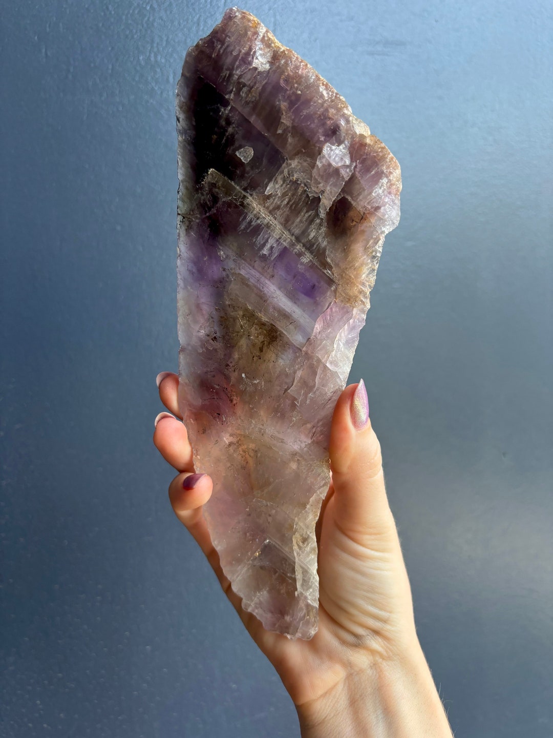 Polished Super Seven Root Slab Amethyst Cacoxenite Quartz Geothite ...