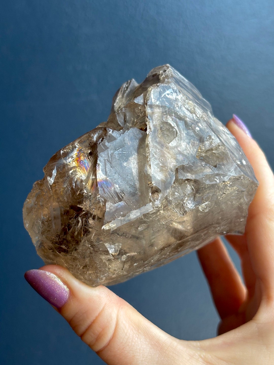 Smokey Elestial Scepter Crystal Dancing Water Hydrothermal Etched ...