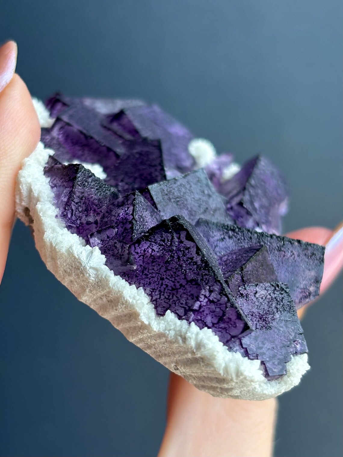 Purple Outline Fluorite Specimen From Qinglong Mine, Guizhou China ...