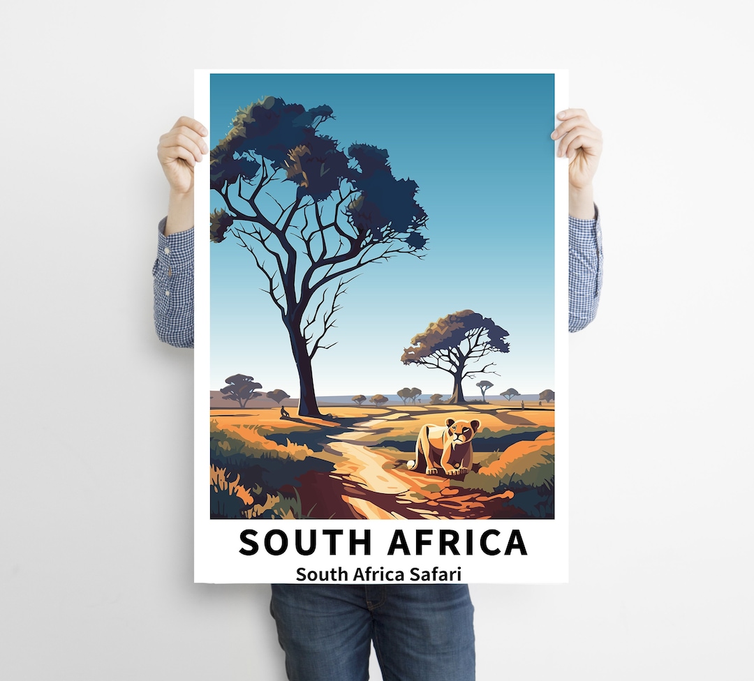 South Africa Safari Art, Africa Poster, South Africa Travel Print ...