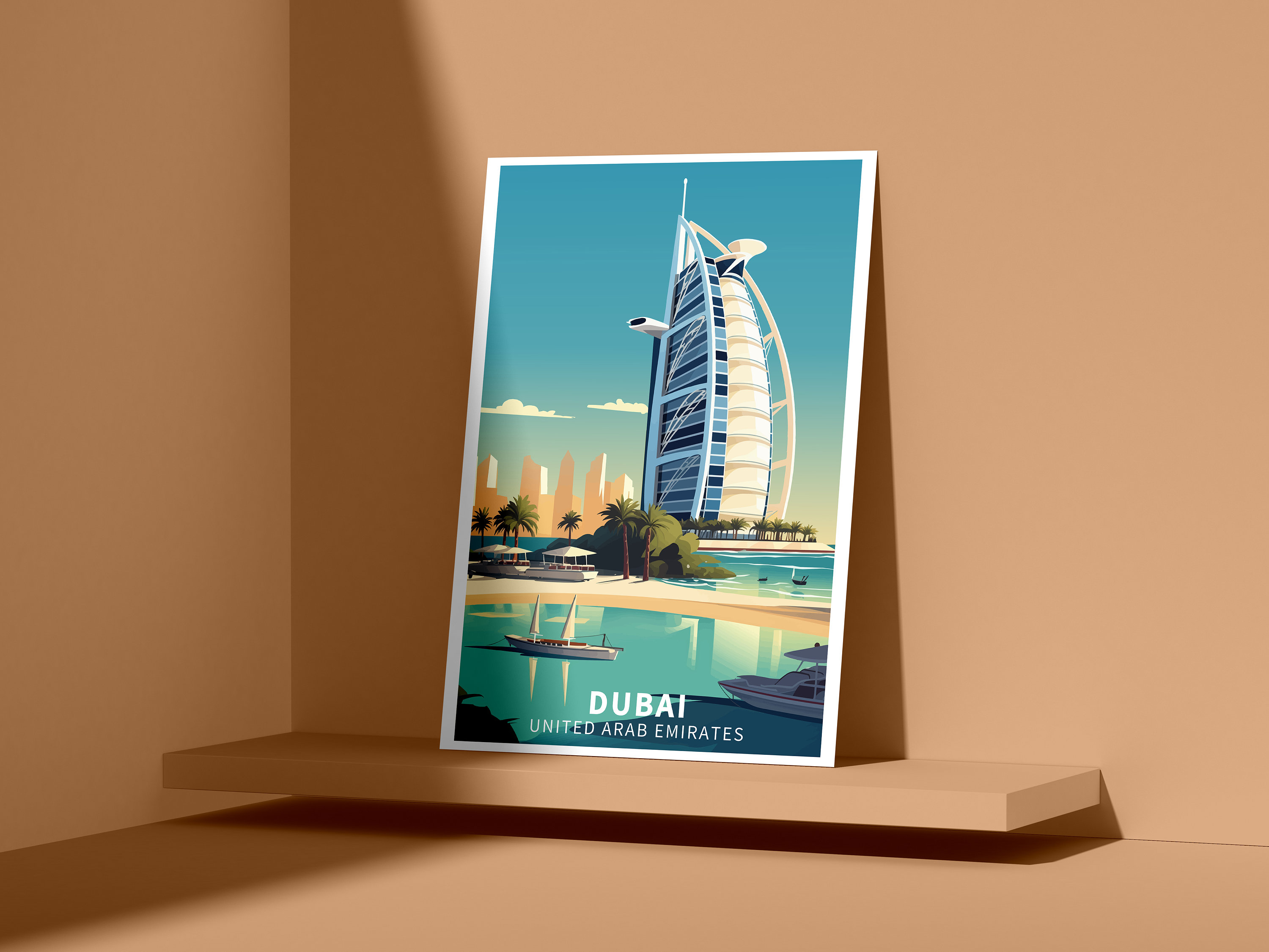 Dubai Travel Poster, United Arab Emirates Wall Art, Dubai City Poster ...