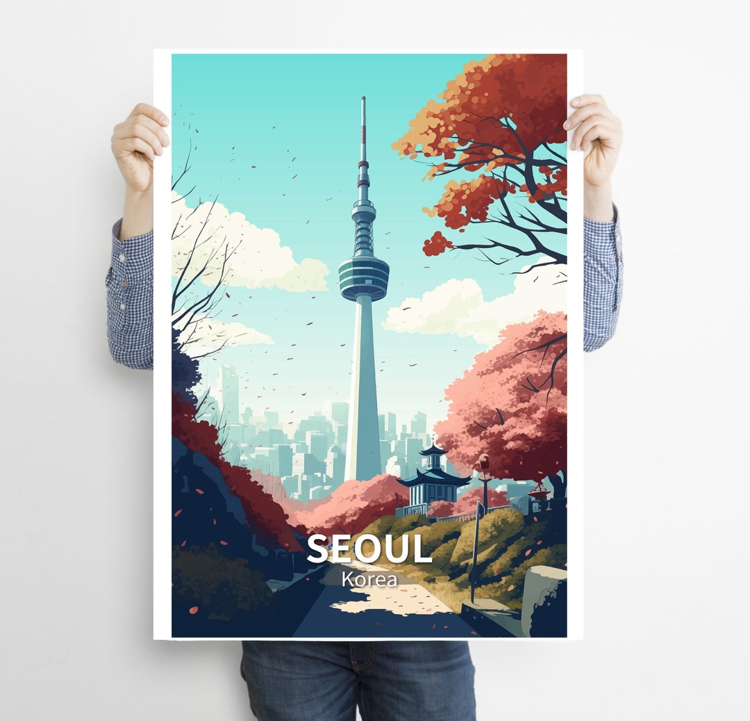 Seoul Poster, Seoul Digital Art, Seoul Travel Print, Seoul Home Décor ...