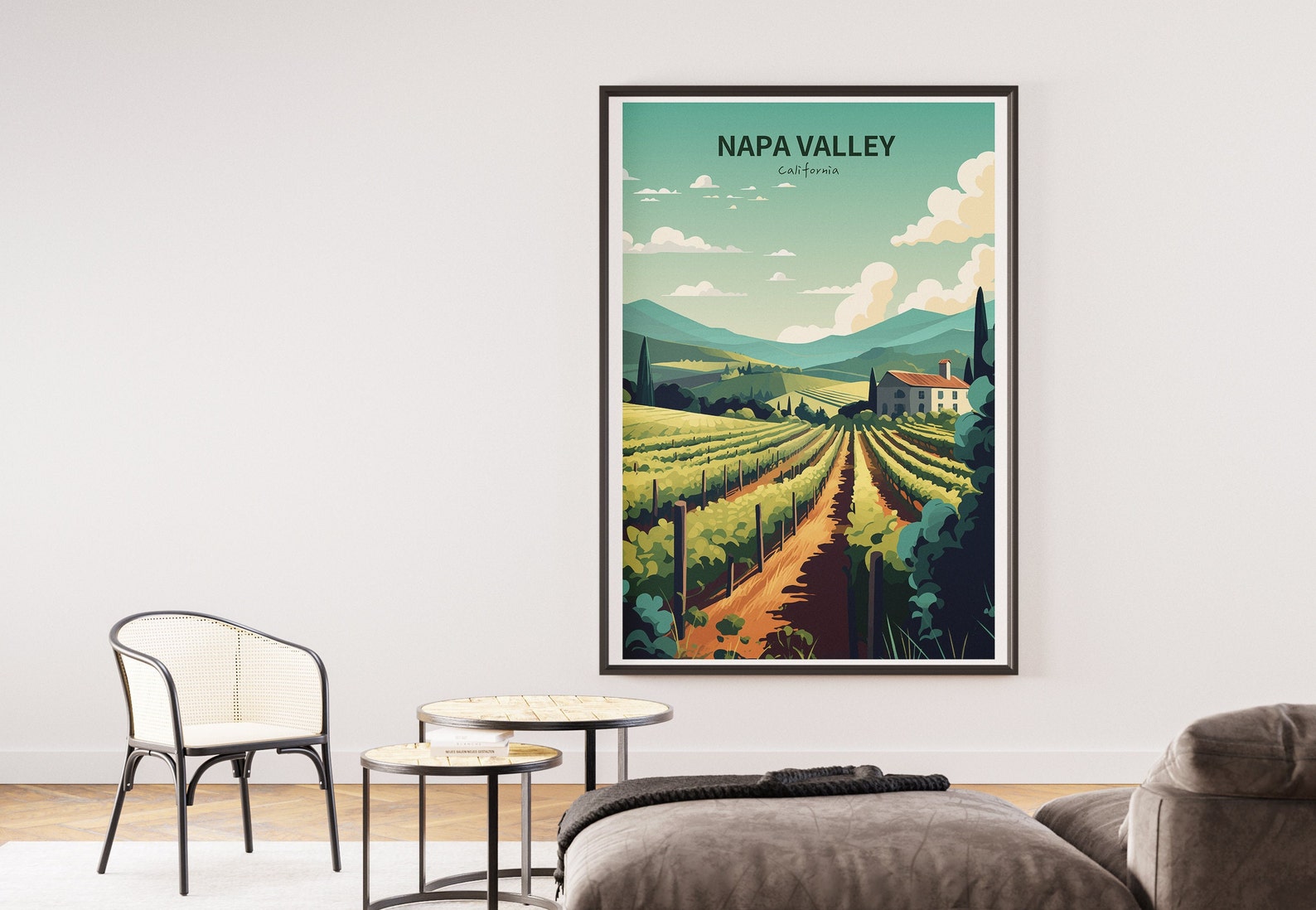 Napa Valley Travel Poster, California Wall Art, Vineyards Print, Napa ...