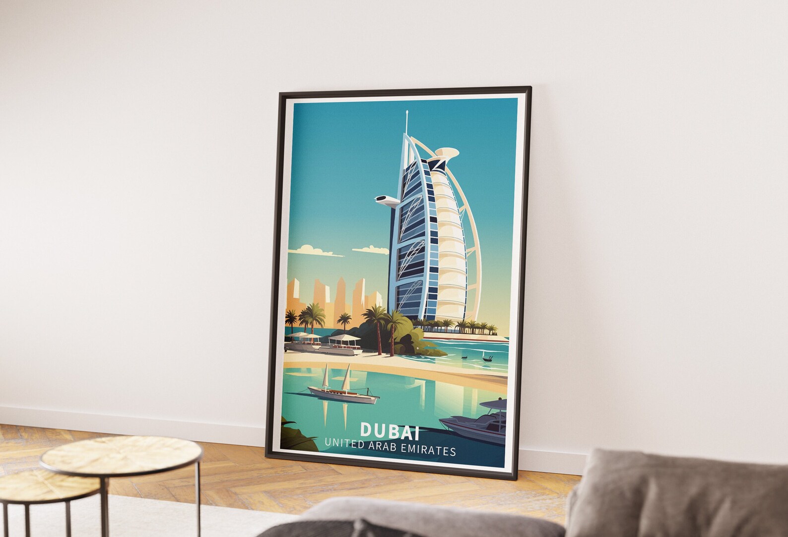 Dubai Travel Poster, United Arab Emirates Wall Art, Dubai City Poster ...