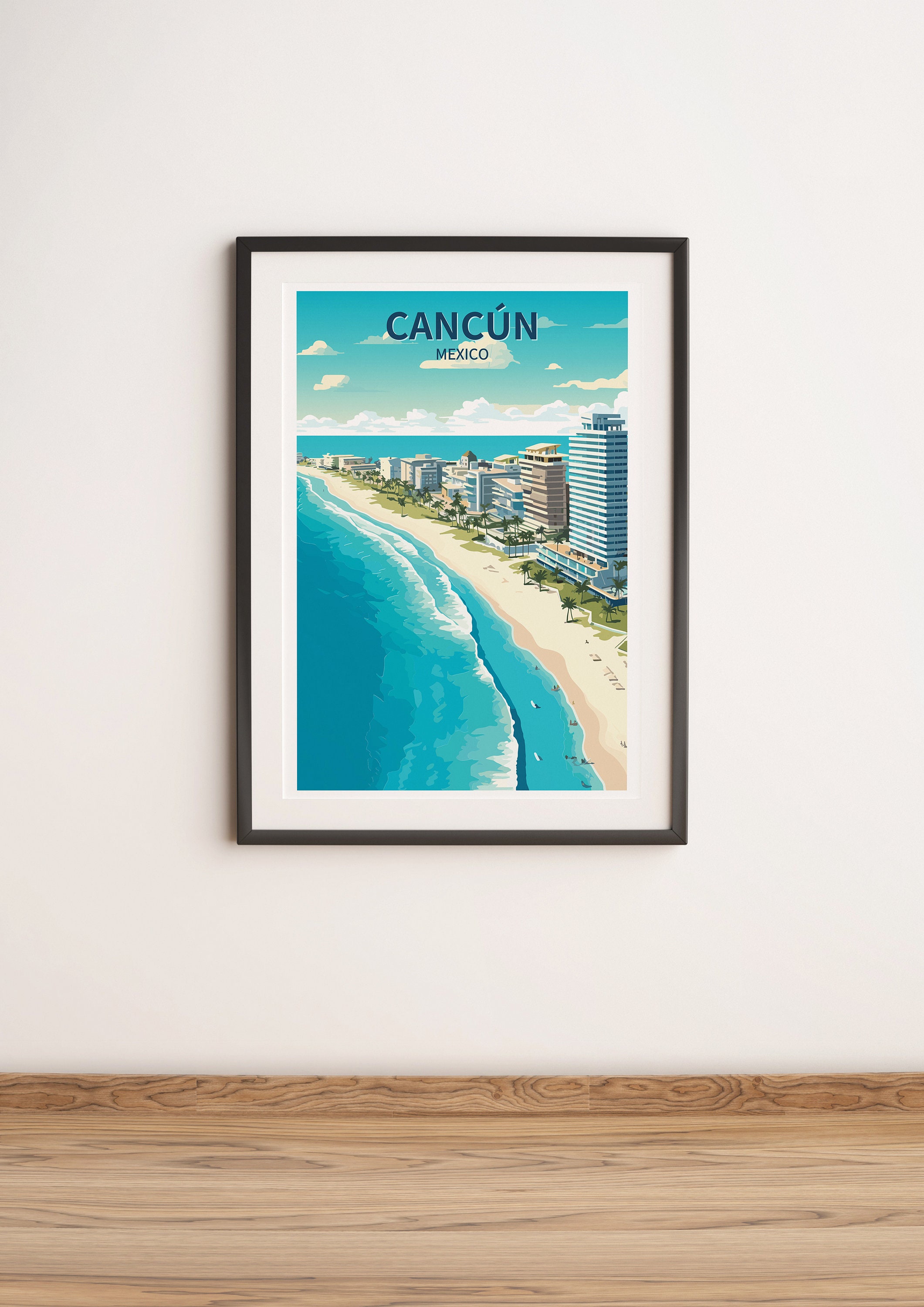 Cancún Travel Poster, Cancun Printable Art, Cancun Mexico Wall Art ...