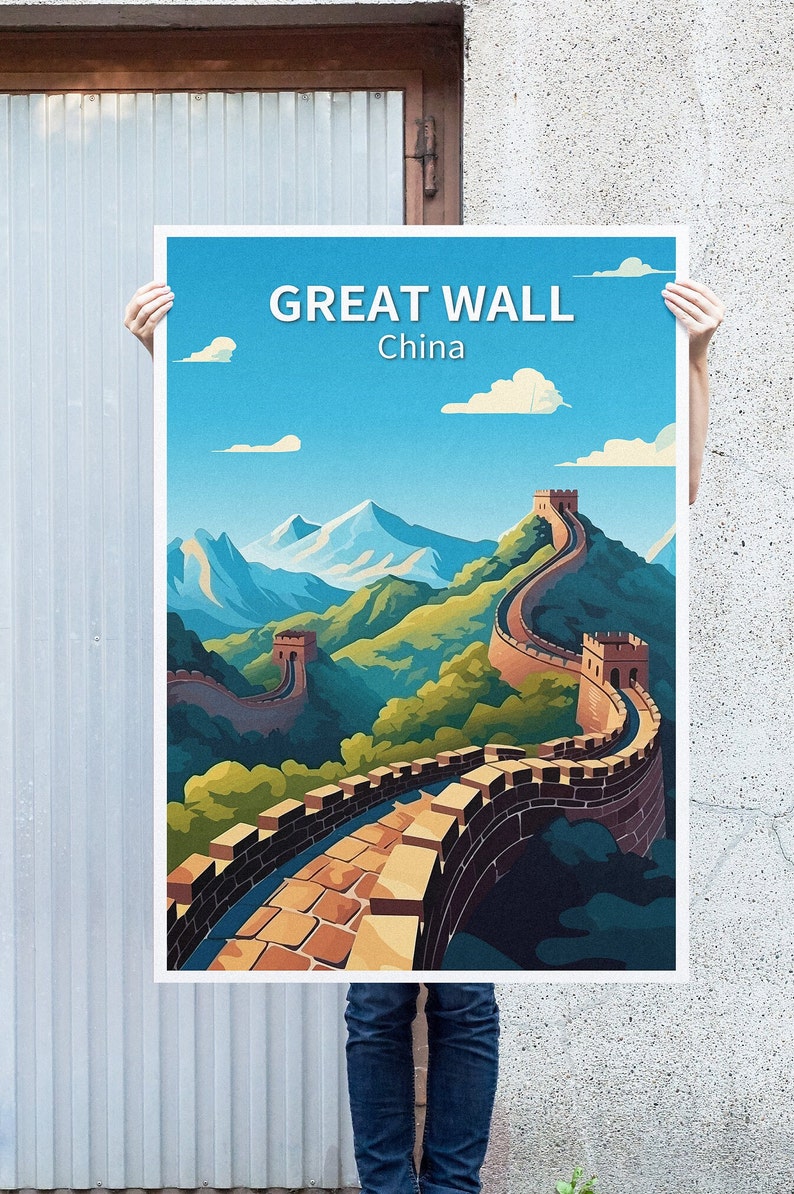 Great Wall of China Poster, China Travel Gift, Great Wall of China Art ...