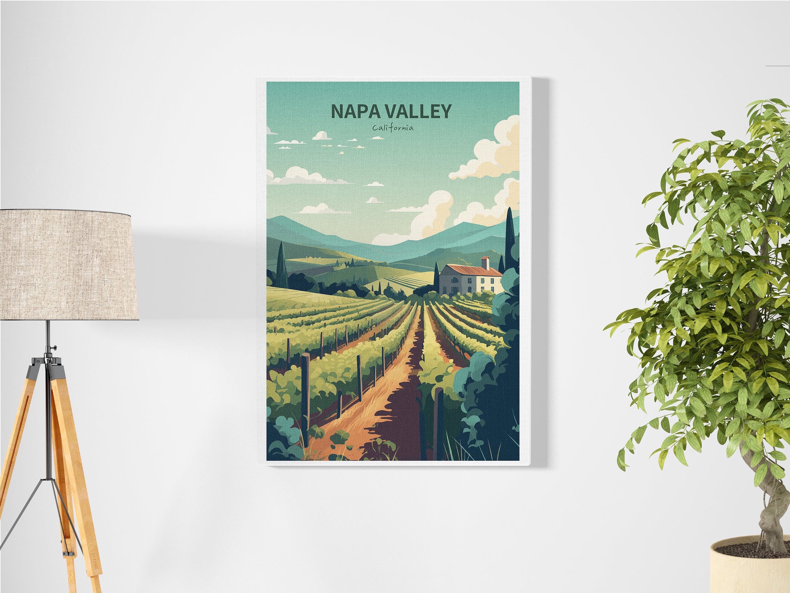 Napa Valley Travel Poster, California Wall Art, Vineyards Print, Napa ...