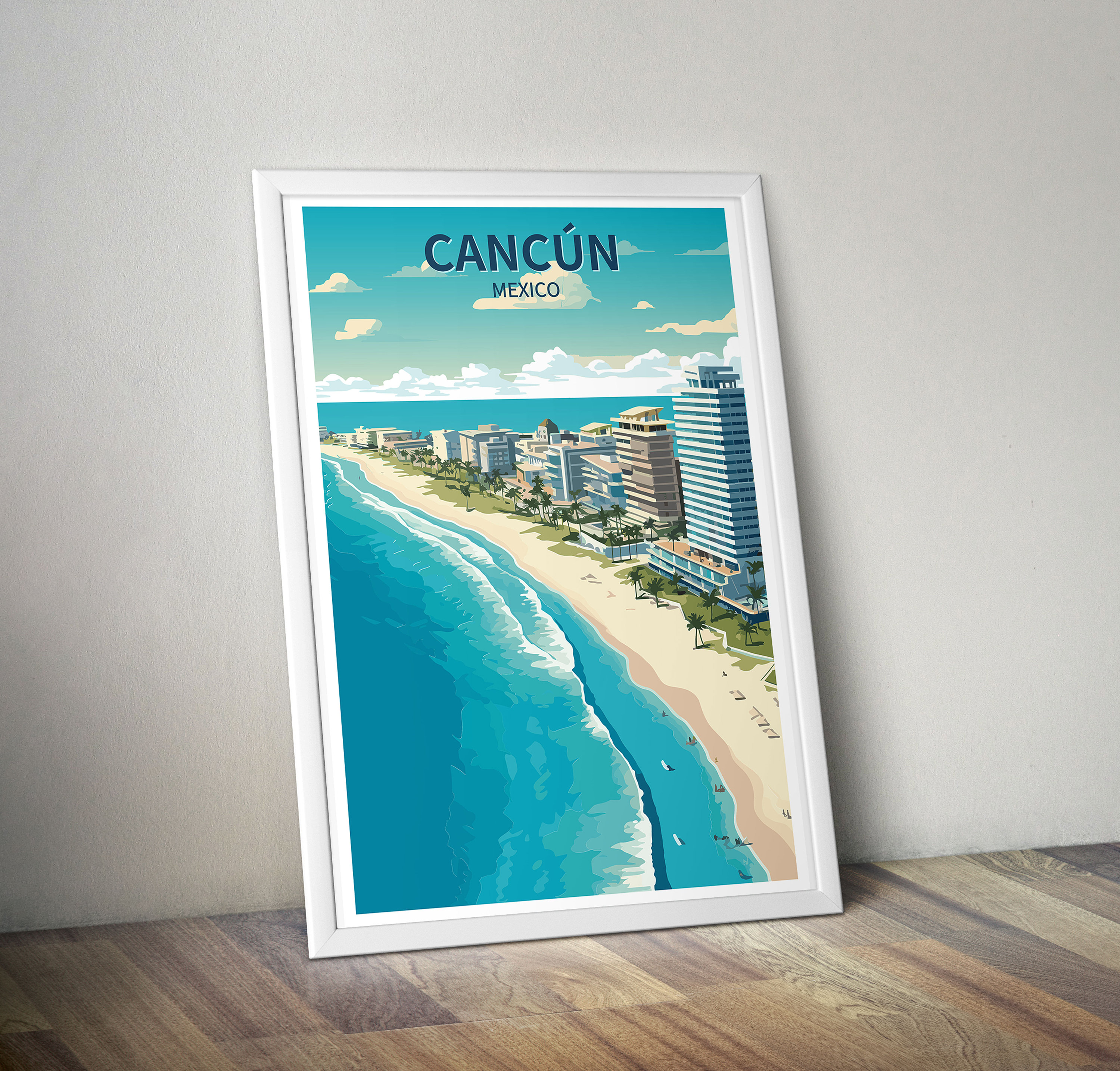 Cancún Travel Poster, Cancun Printable Art, Cancun Mexico Wall Art ...