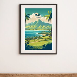 Maui Hawaii Travel Poster, Maui Digital Print, Maui Beach Art Print ...
