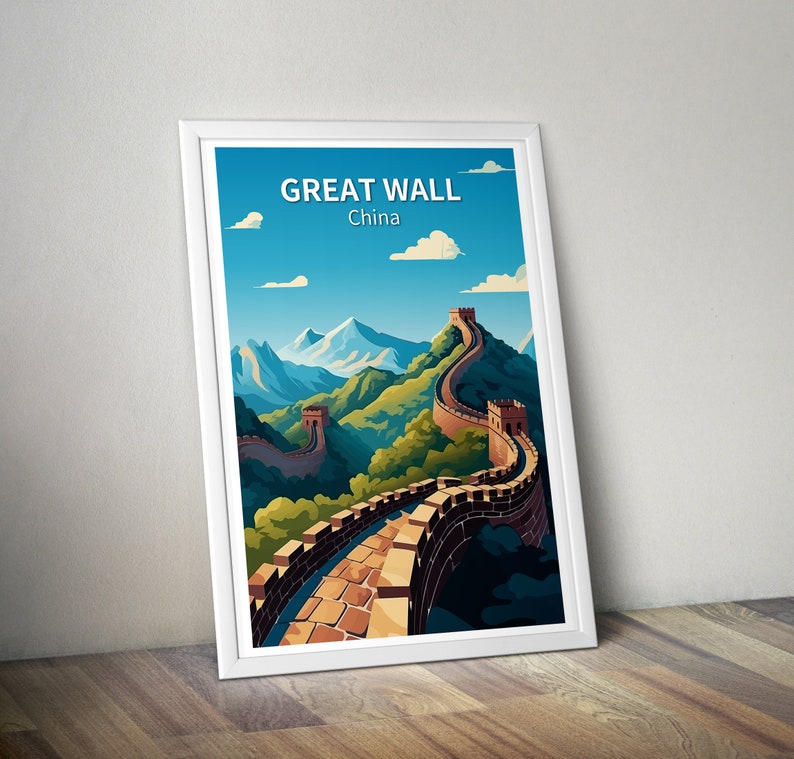 Great Wall of China Poster, China Travel Gift, Great Wall of China Art ...