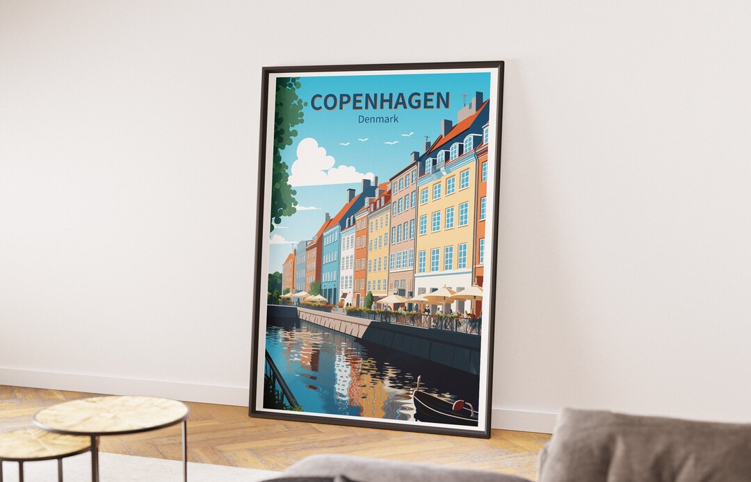 Copenhagen Poster, Copenhagen City Print, Copenhagen Digital Art ...