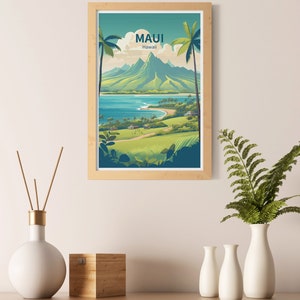 Maui Hawaii Travel Poster, Maui Digital Print, Maui Beach Art Print ...