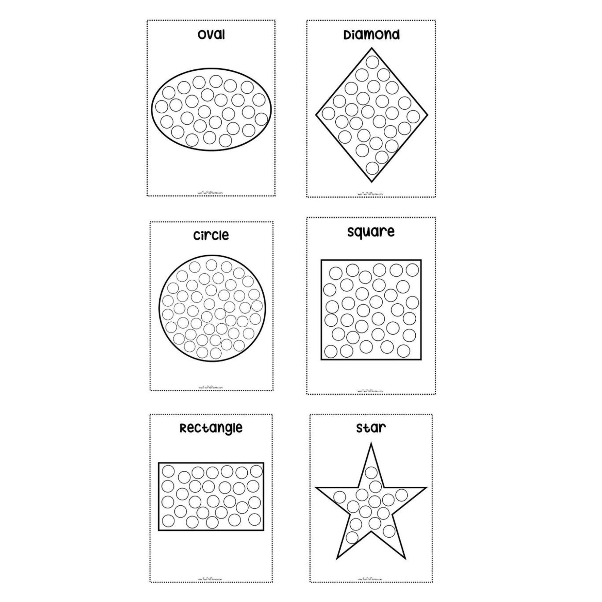Shapes Dot Marker Activity Sheets - Preschool - Fine Motor Skills - Pre ...