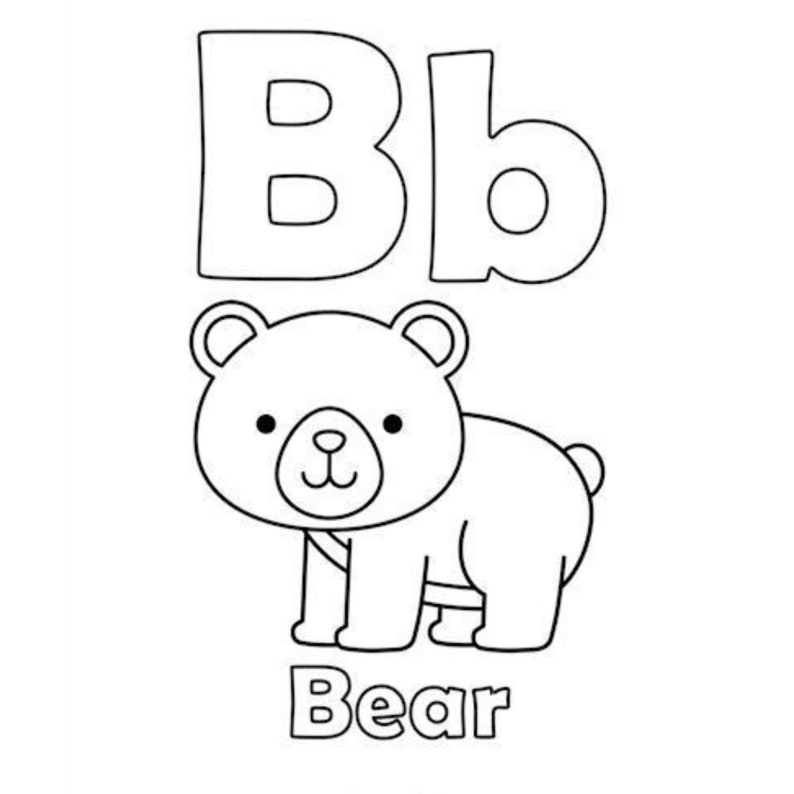 Alphabet Letter A To Z Coloring Page Etsy