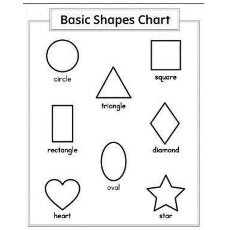 Basic Shapes Coloring Pages for Kids, Preschoolers, Toddlers, 26 ...
