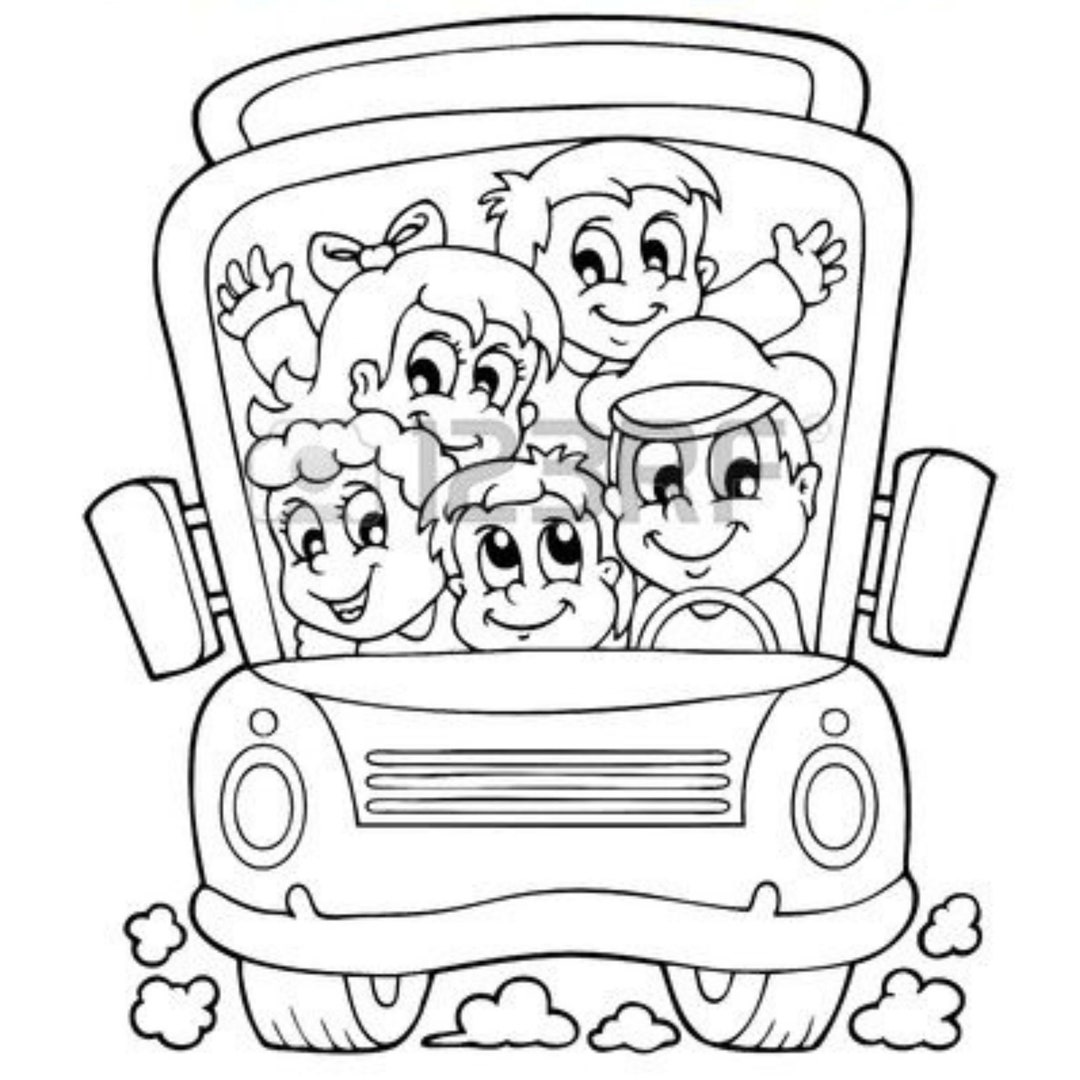 Cute School Bus Coloring Book// Digital Download// Cute School Bus ...