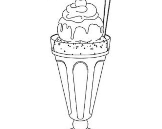PRINTABLE Cute Dessert Coloring Page, Hand-drawn Coloring Sheet, Sweet ...