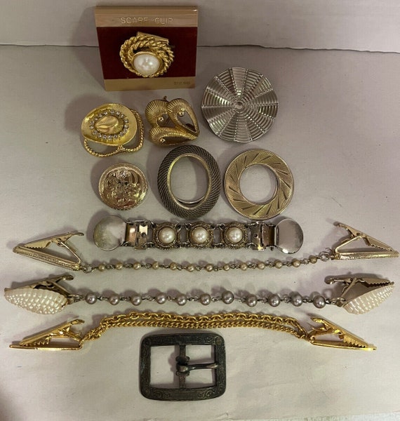 Vintage scarf clip lot - Gem
