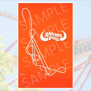 Raging Bull Roller Coaster Layout Poster DIGTAL DOWNLOAD - Etsy