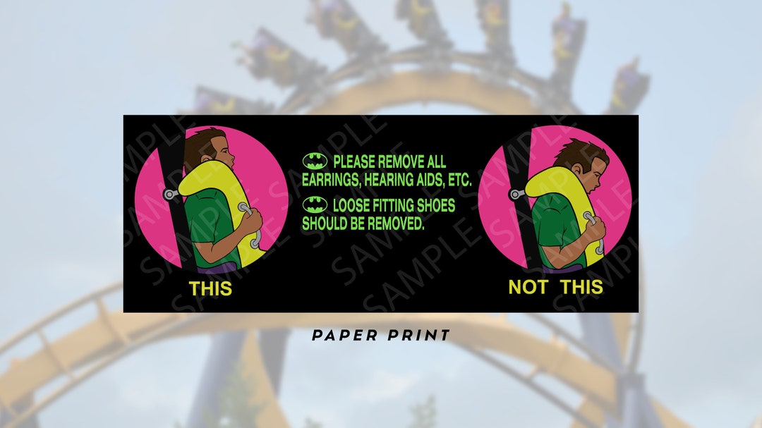 Batman: the Ride Roller Coaster Warning Sign Print - Etsy