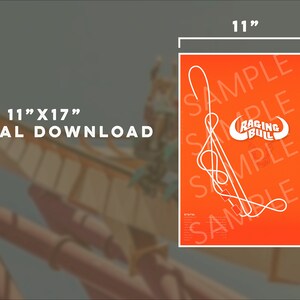 Raging Bull Roller Coaster Layout Poster DIGTAL DOWNLOAD - Etsy