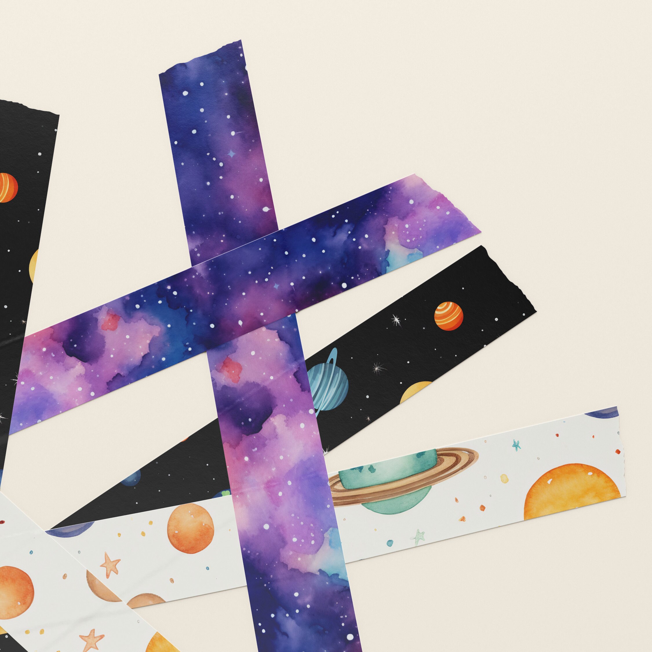 Watercolor Outer Space Digital Paper, Seamless Galaxy Pattern ...