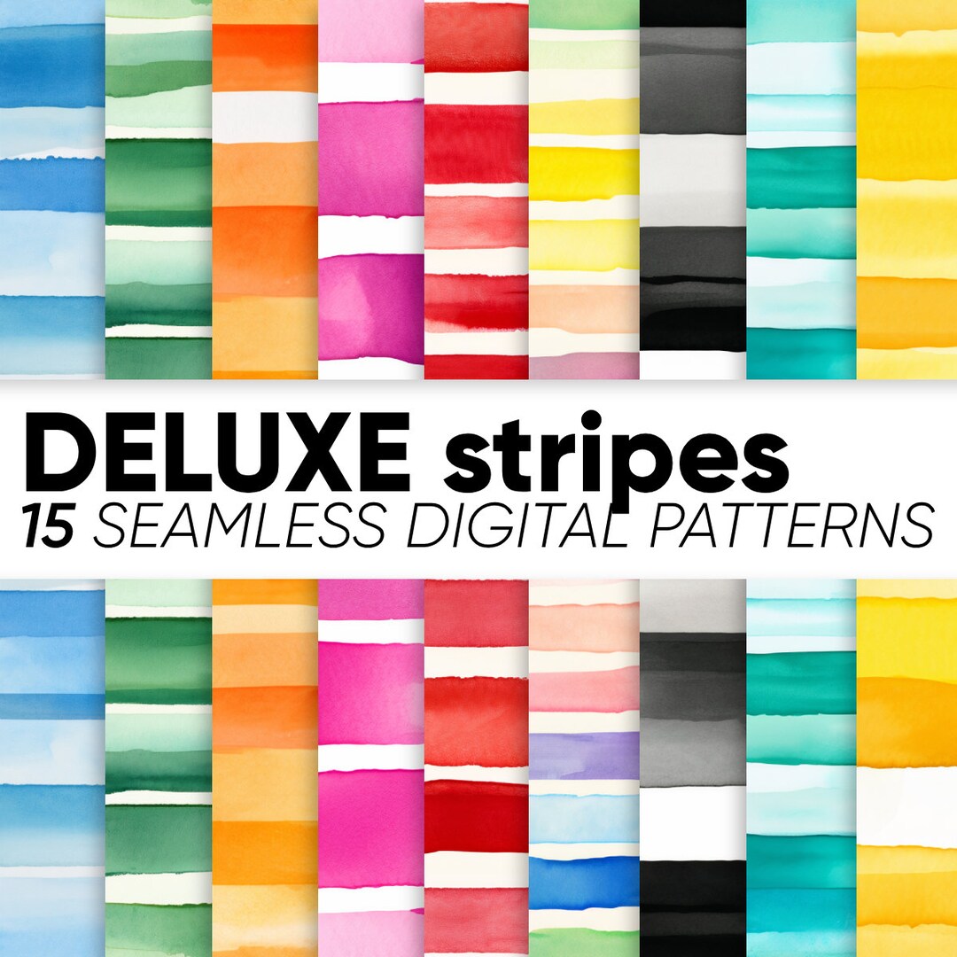 Watercolor Stripes Digital Paper, Seamless Stripe Pattern, Background ...
