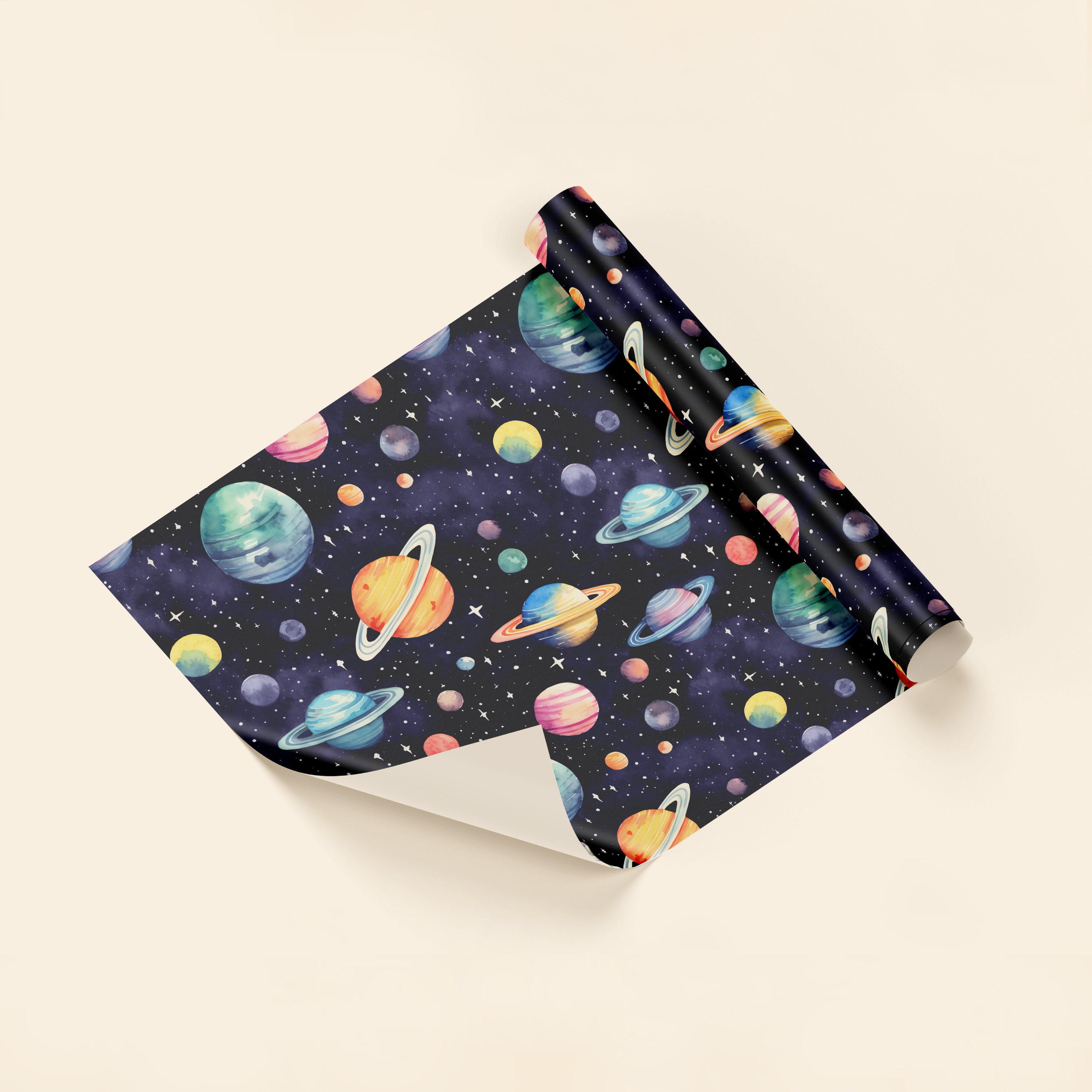 Watercolor Outer Space Digital Paper, Seamless Galaxy Pattern ...