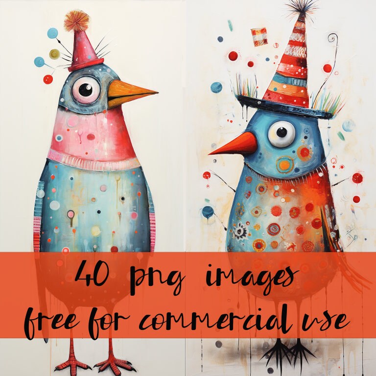 Whimsical Winter Birds, Christmas Birds, Whimsical , Xmas, Magical ...