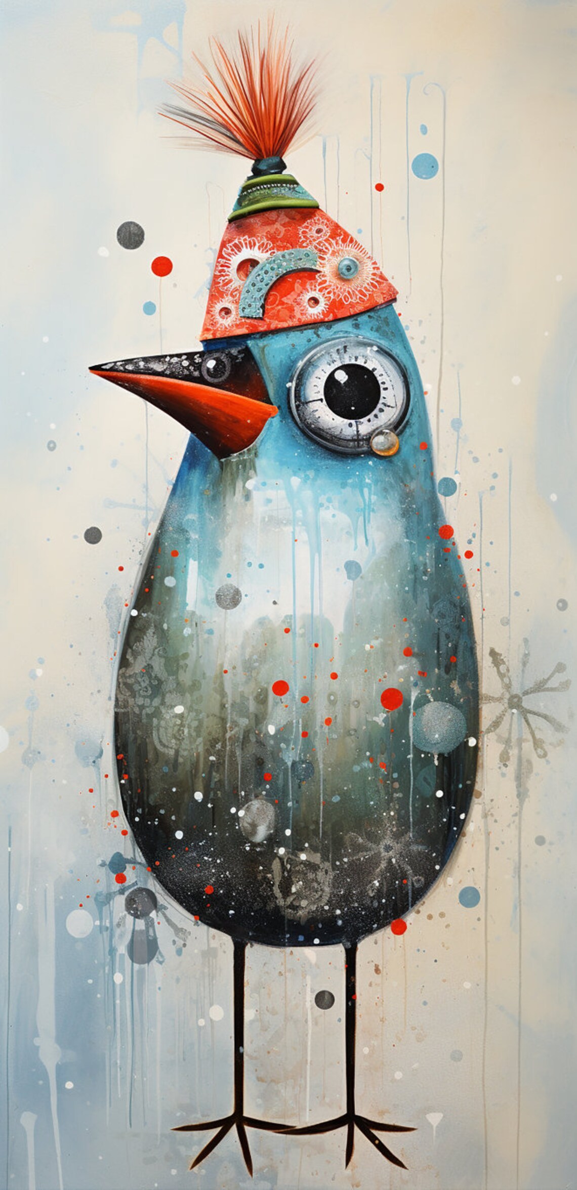 Whimsical Winter Birds, Christmas Birds, Whimsical , Xmas, Magical ...