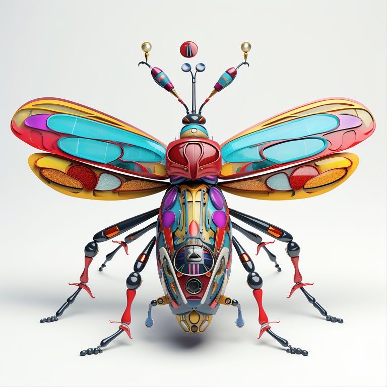 Steampunk Bugs, Quirky, Whimsical, Digi Files, Instant Downloads, Funky, Winged Insects ...