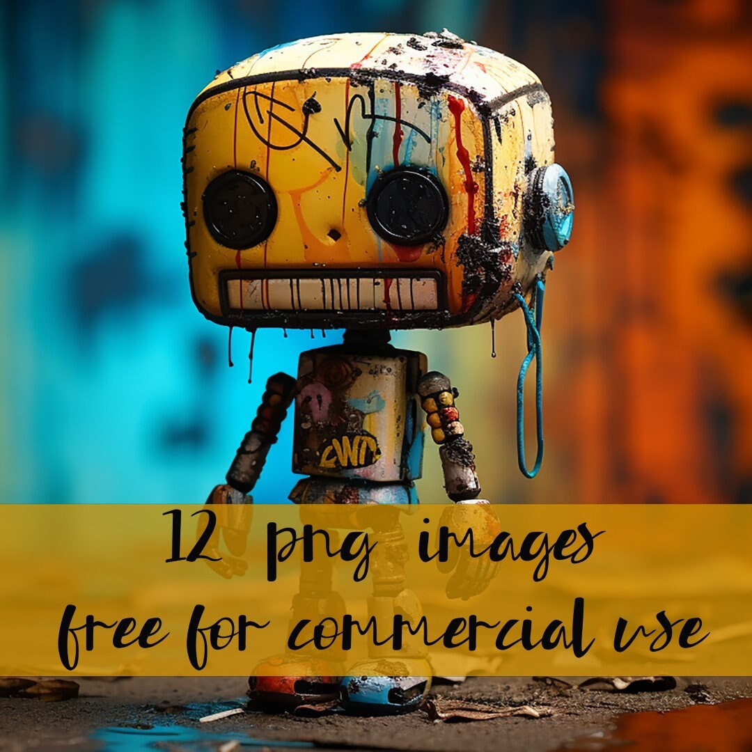 Weird Robots, Unloved Toys, Bizzare, Freaky, Cute, Png Digital Files ...