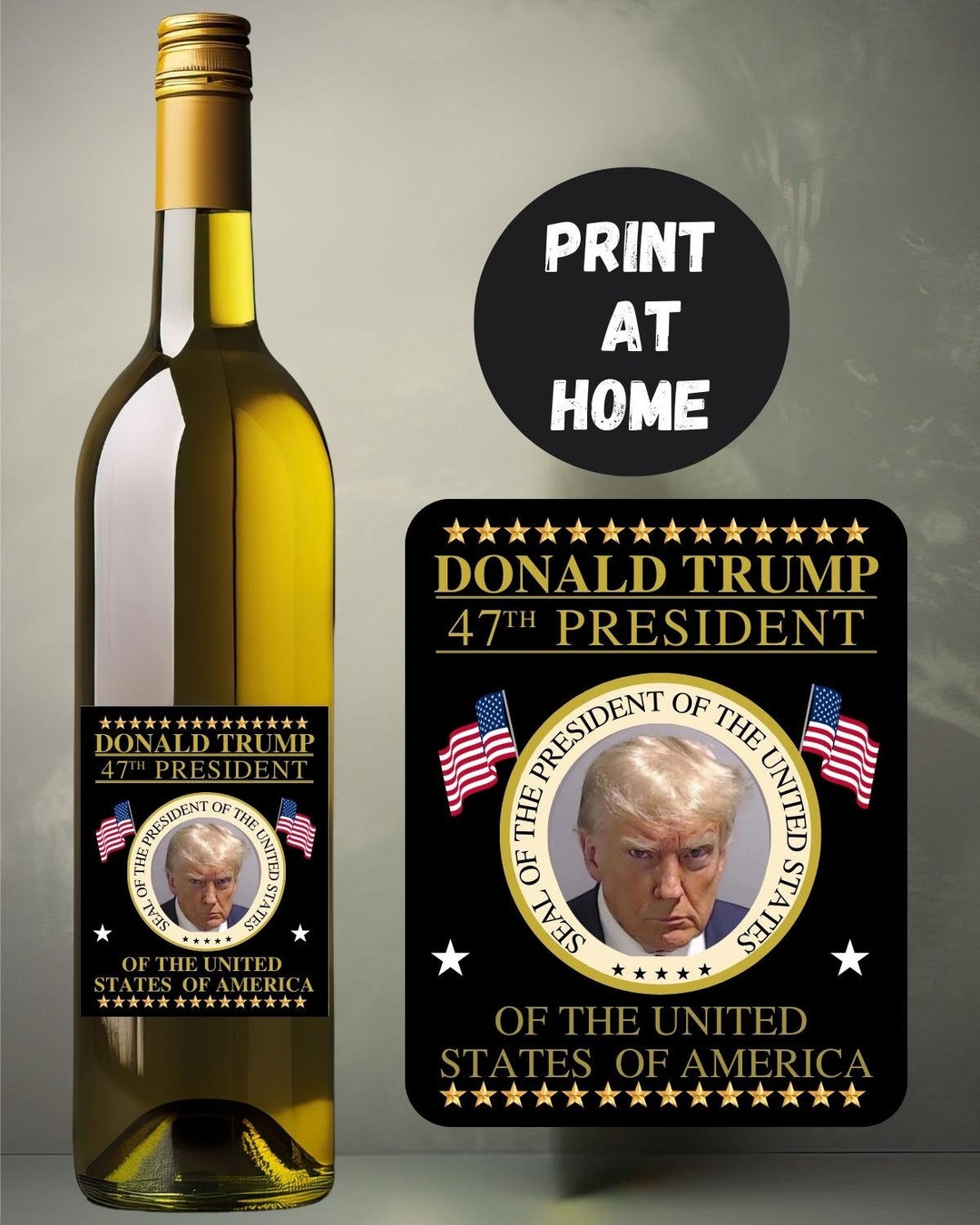 Donald Trump 47 Wine Labels Digital Download Wine Bottle Label, Trump ...