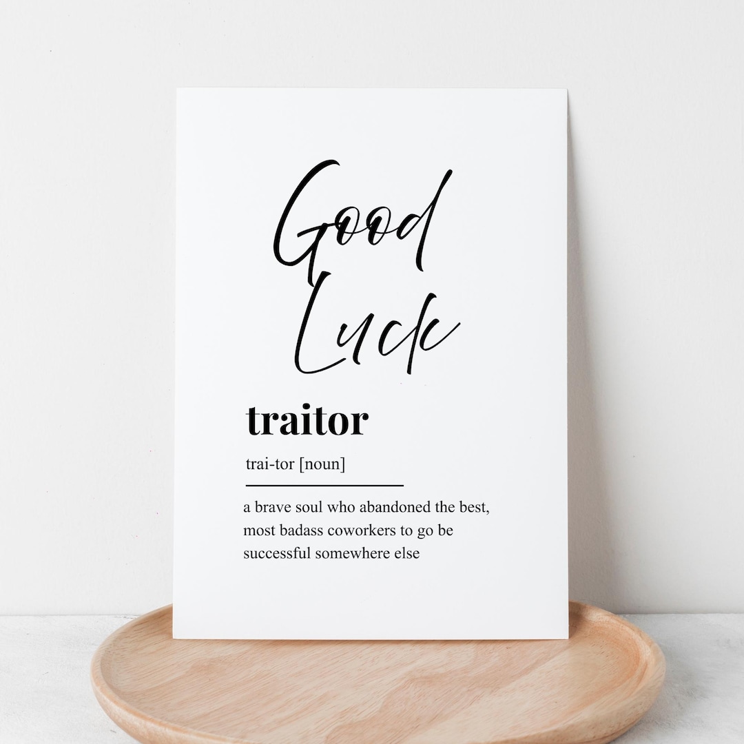 Funny Farewell Card | Good Luck New Job, Traitor (digital Download ...