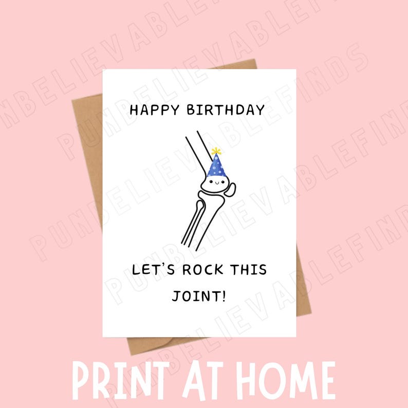 Funny Knee Anatomy Birthday Card: Healthcare Pun (digital Download) - Etsy