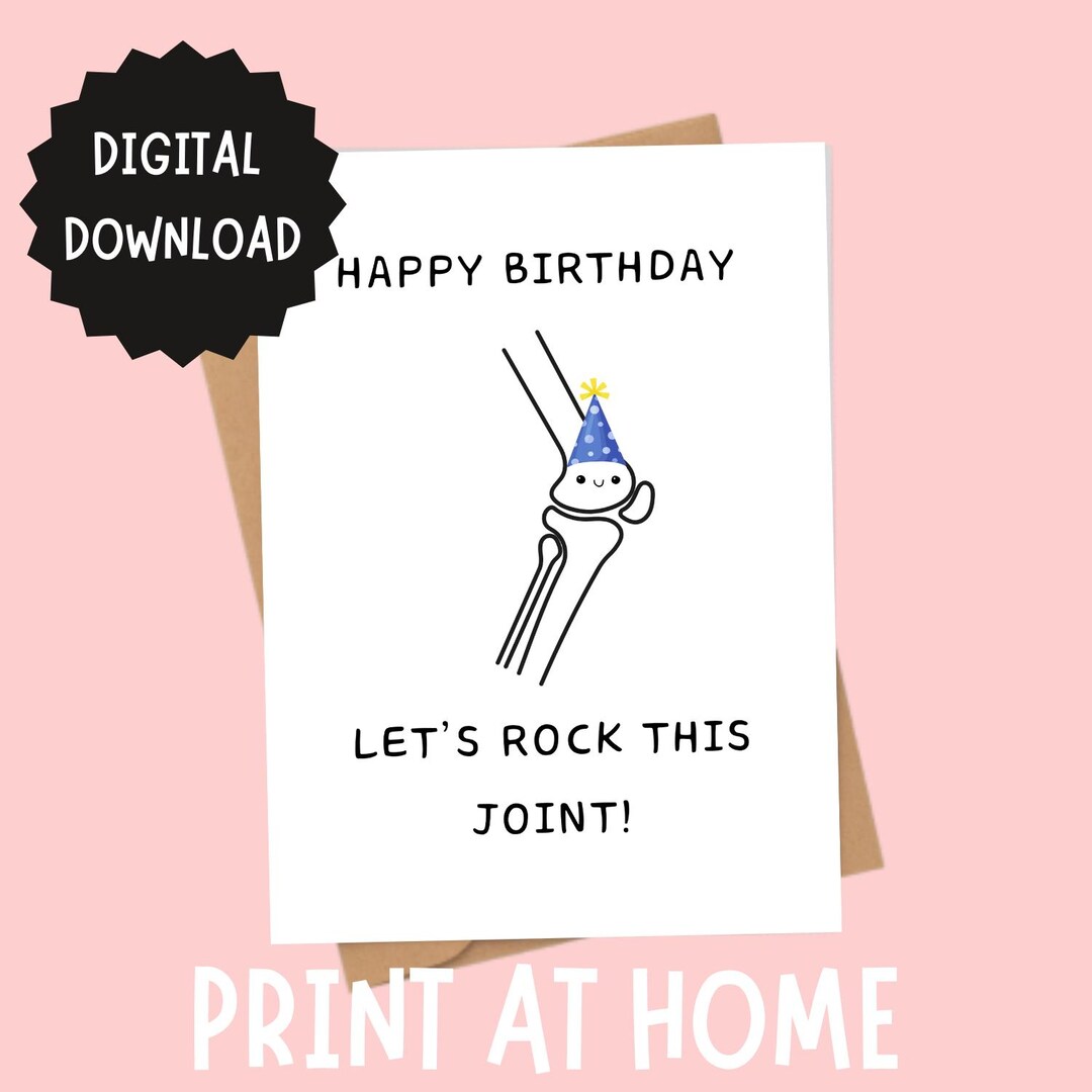 Medical Card, Anatomy, Healthcare Pun, Printable Card, Happy Birthday ...