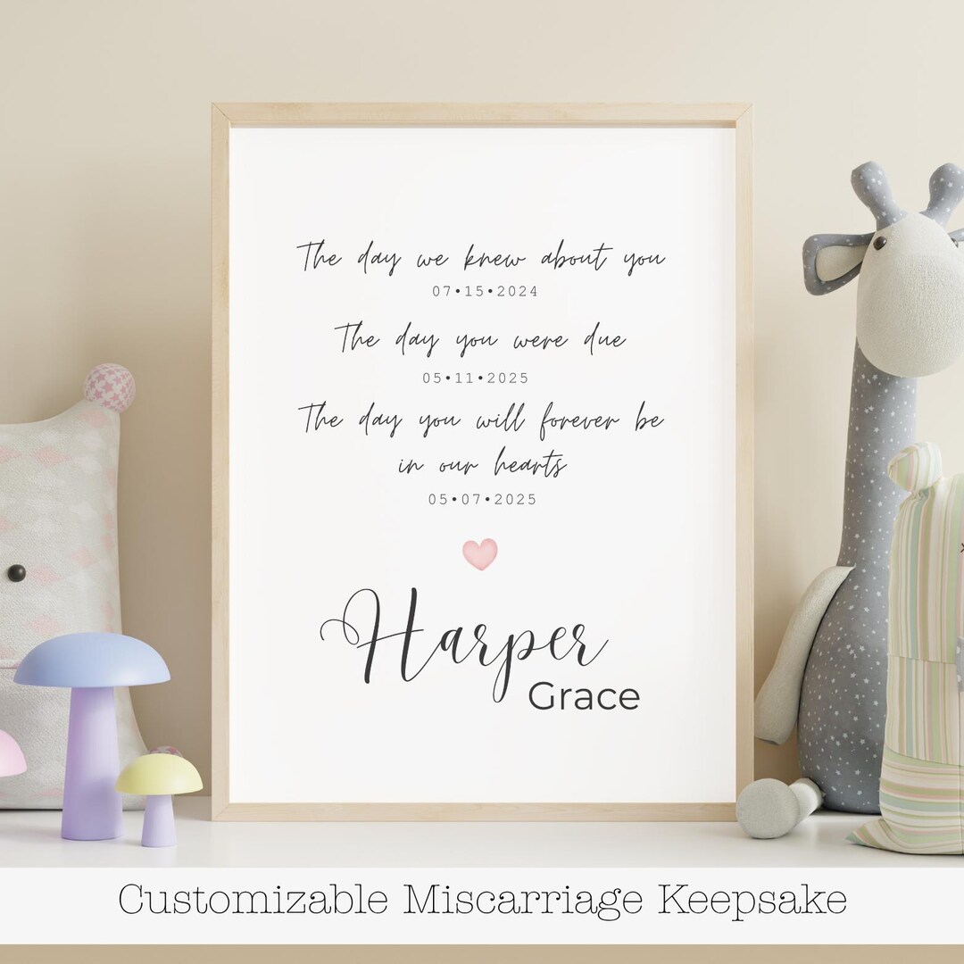 Custom Miscarriage Keepsake | Printable Baby Loss Keepsake | Canva ...