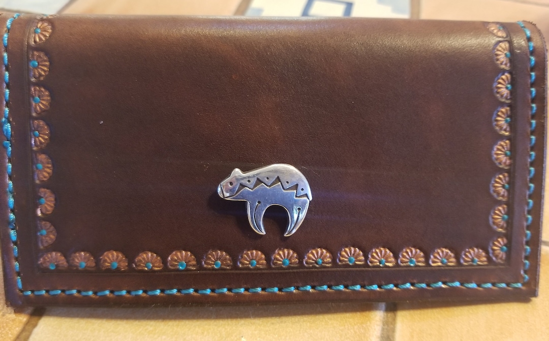 Hand Tooled Leather Checkbook Cover - Etsy